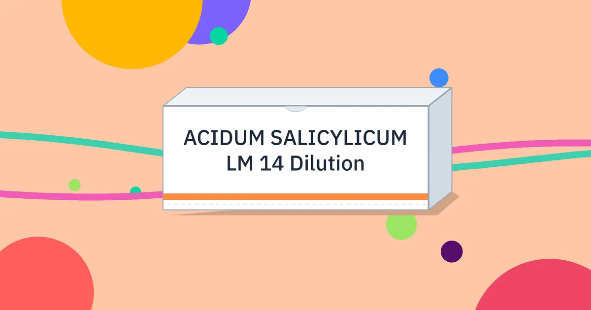 Symbolbild: Packung mit der Aufschrift ACIDUM SALICYLICUM LM 14 Dilution (PZN 13282023) – Verfügbarkeit und Bezug in Apotheken in Frankfurt am Main