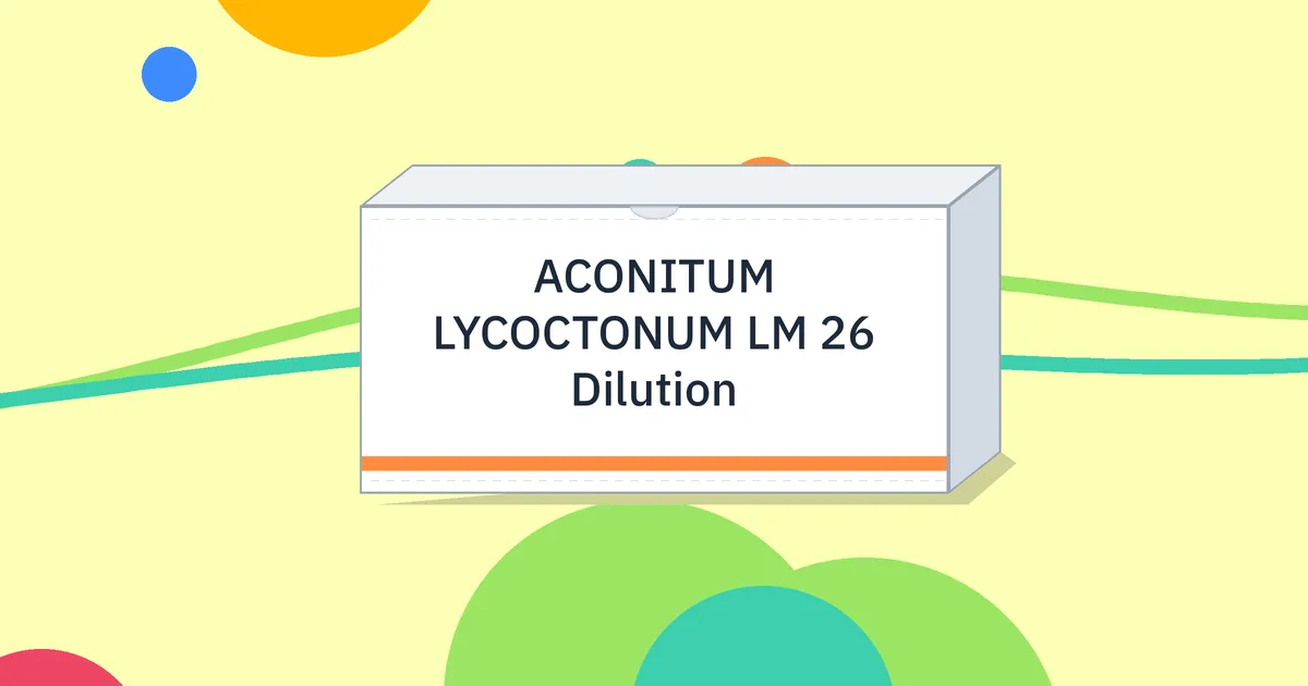 Symbolbild: Packung mit der Aufschrift ACONITUM LYCOCTONUM LM 26 Dilution (PZN 13291950) – Verfügbarkeit und Bezug in Apotheken in Frankfurt am Main