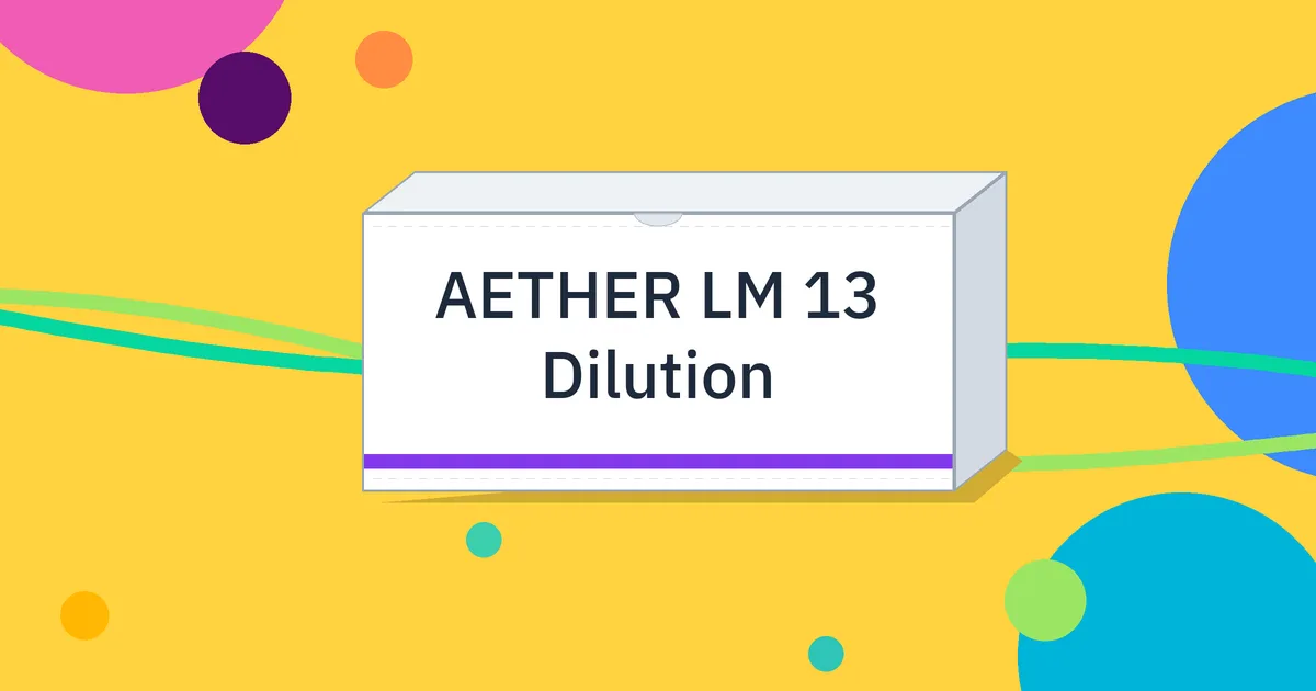 Symbolbild: Packung mit der Aufschrift AETHER LM 13 Dilution (PZN 13300146) – Verfügbarkeit und Bezug in Apotheken in Frankfurt am Main