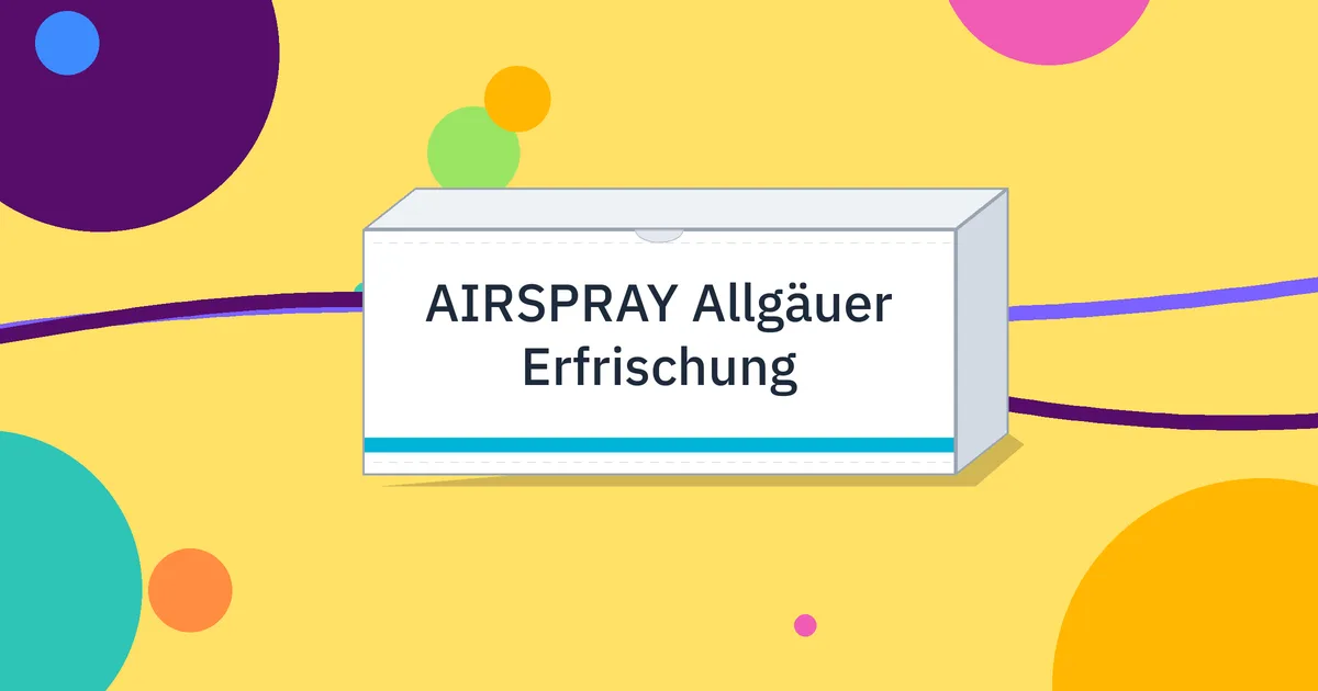 Symbolbild: Packung mit der Aufschrift AIRSPRAY Allgäuer Erfrischung (PZN 16898256) – Verfügbarkeit und Bezug in Apotheken in Frankfurt am Main