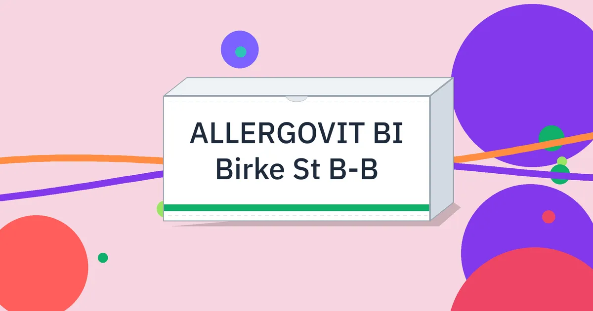 Symbolbild: Packung mit der Aufschrift ALLERGOVIT BI Birke St B-B (PZN 15741392) – Verfügbarkeit und Bezug in Apotheken in Frankfurt am Main