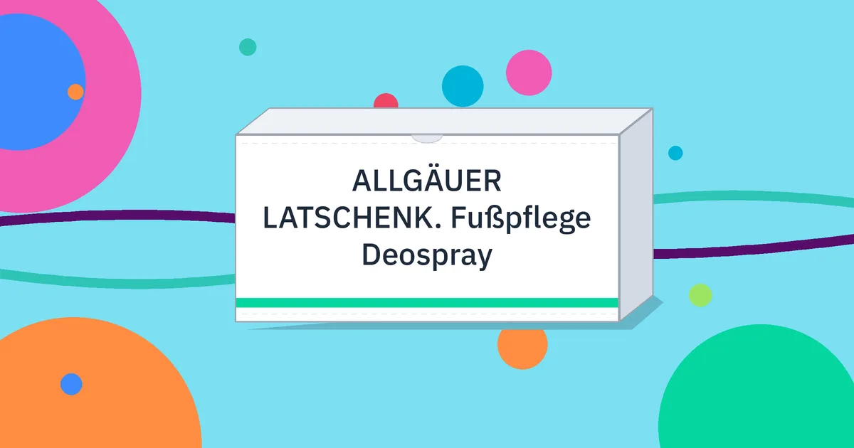 Symbolbild: Packung mit der Aufschrift ALLGÄUER LATSCHENK. Fußpflege Deospray (PZN 04706760) – Verfügbarkeit und Bezug in Apotheken in Frankfurt am Main