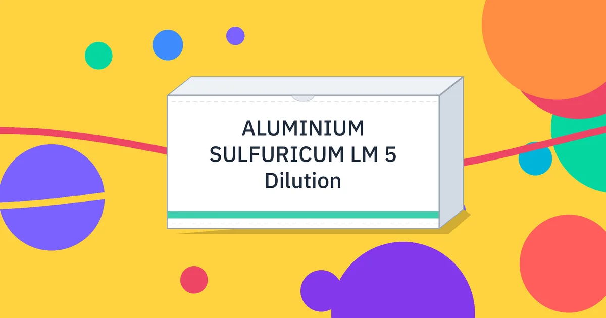 Symbolbild: Packung mit der Aufschrift ALUMINIUM SULFURICUM LM 5 Dilution (PZN 13317537) – Verfügbarkeit und Bezug in Apotheken in Frankfurt am Main