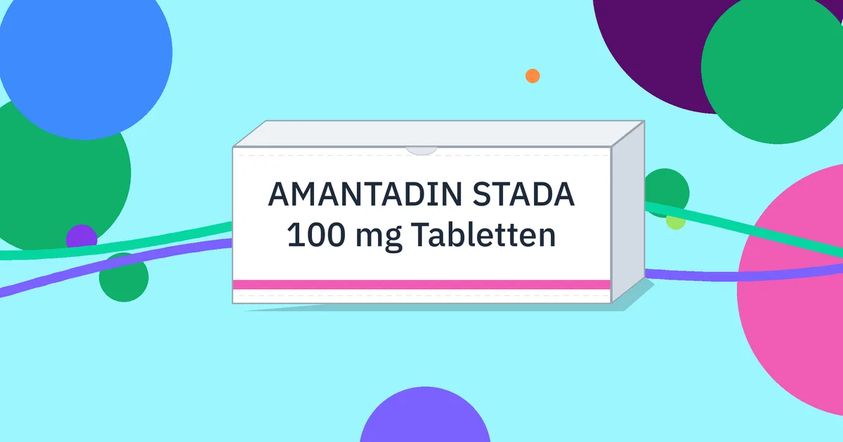 Symbolbild: Packung mit der Aufschrift AMANTADIN STADA 100 mg Tabletten (PZN 08818243) – Verfügbarkeit und Bezug in Apotheken in Frankfurt am Main