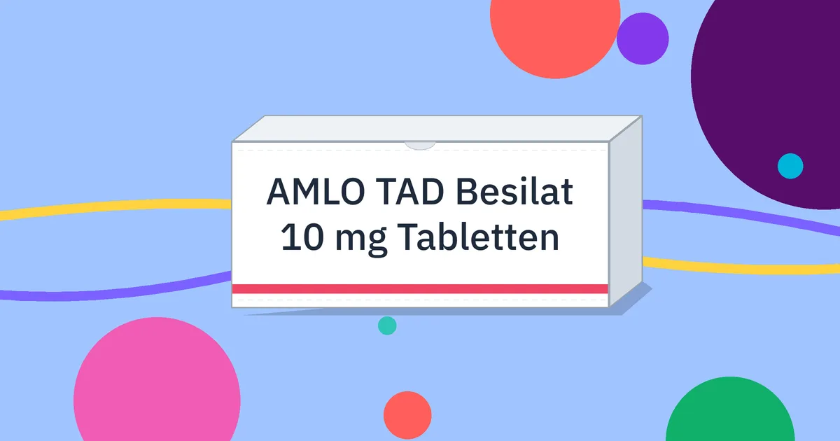 Symbolbild: Packung mit der Aufschrift AMLO TAD Besilat 10 mg Tabletten (PZN 03740306) – Verfügbarkeit und Bezug in Apotheken in Frankfurt am Main