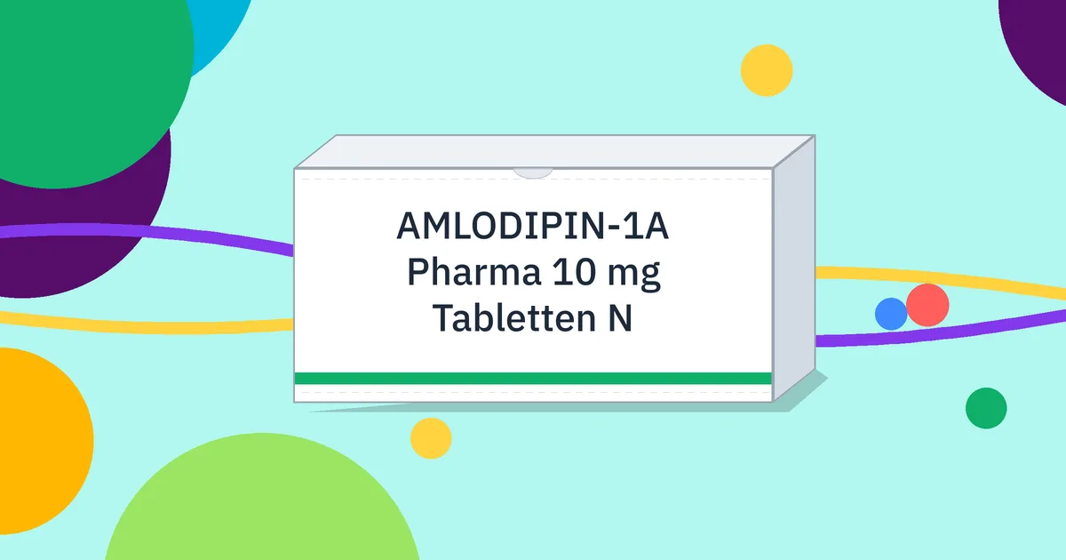 Symbolbild: Packung mit der Aufschrift AMLODIPIN-1A Pharma 10 mg Tabletten N (PZN 00923360) – Verfügbarkeit und Bezug in Apotheken in Frankfurt am Main