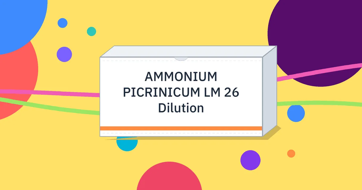 Symbolbild: Packung mit der Aufschrift AMMONIUM PICRINICUM LM 26 Dilution (PZN 13322900) – Verfügbarkeit und Bezug in Apotheken in Frankfurt am Main