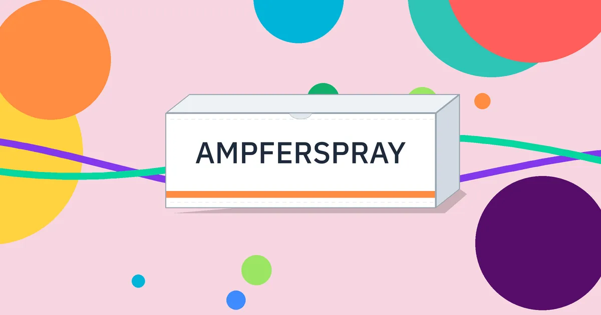 Symbolbild: Packung mit der Aufschrift AMPFERSPRAY (PZN 12496466) – Verfügbarkeit und Bezug in Apotheken in Frankfurt am Main