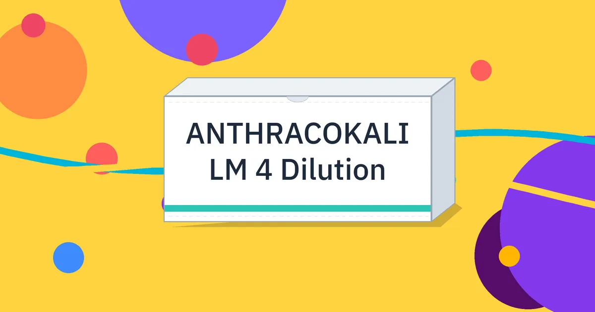 Symbolbild: Packung mit der Aufschrift ANTHRACOKALI LM 4 Dilution (PZN 13371146) – Verfügbarkeit und Bezug in Apotheken in Frankfurt am Main