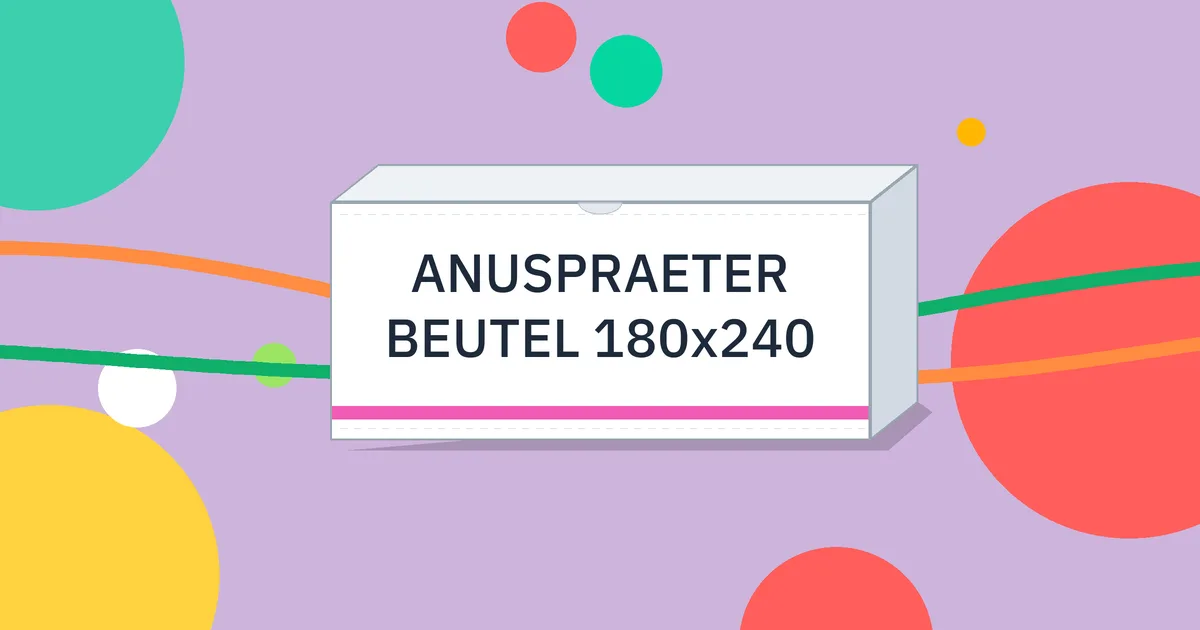 Symbolbild: Packung mit der Aufschrift ANUSPRAETER BEUTEL 180x240 (PZN 01723806) – Verfügbarkeit und Bezug in Apotheken in Frankfurt am Main