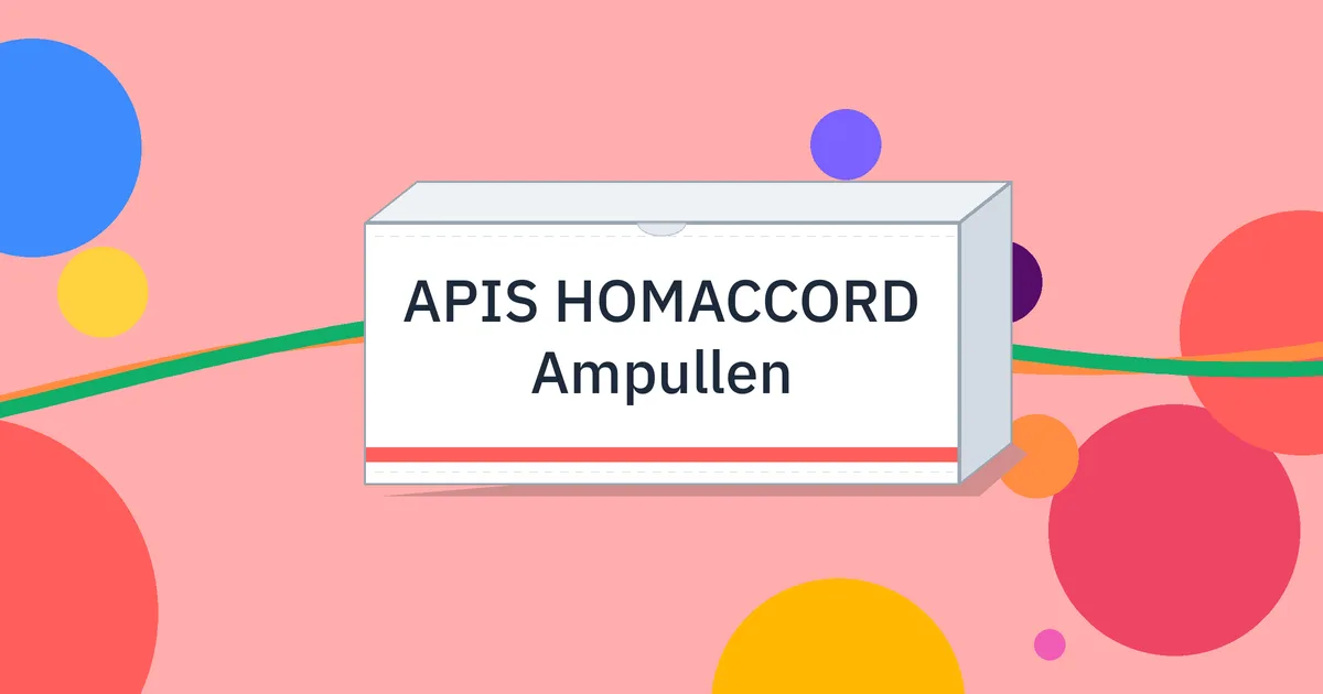 Symbolbild: Packung mit der Aufschrift APIS HOMACCORD Ampullen (PZN 00059476) – Verfügbarkeit und Bezug in Apotheken in Frankfurt am Main