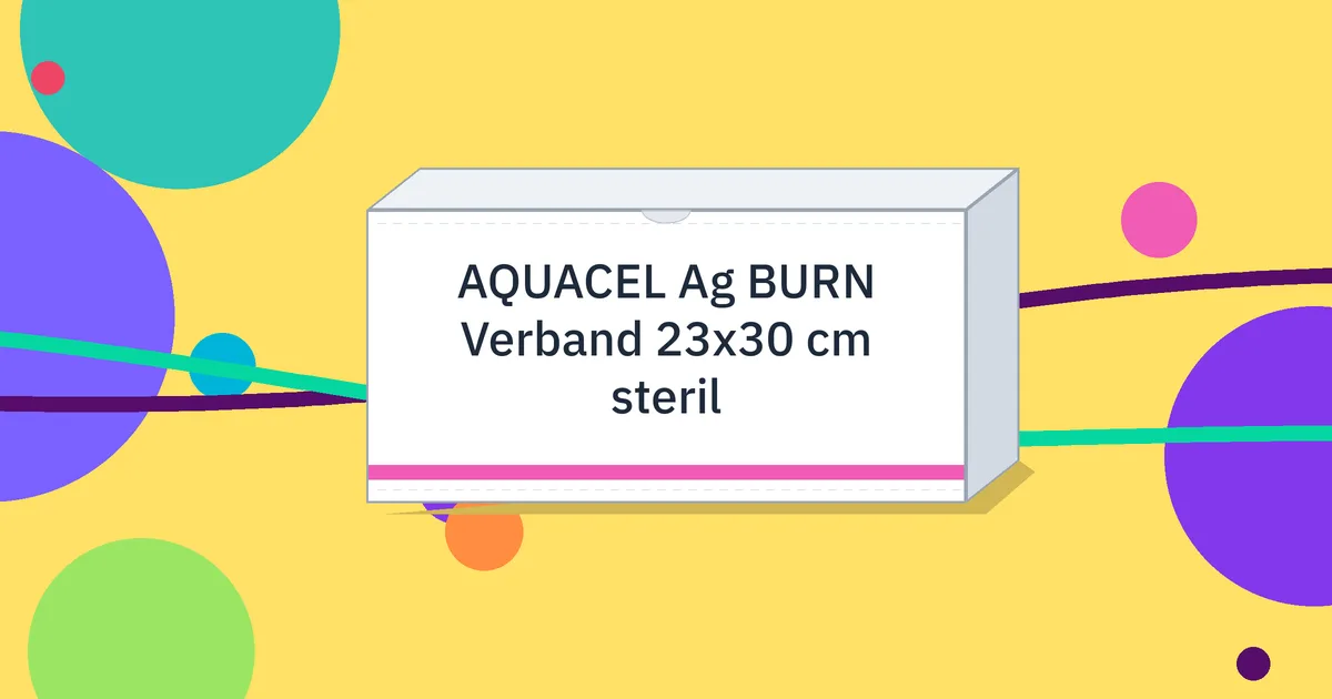 Symbolbild: Packung mit der Aufschrift AQUACEL Ag BURN Verband 23x30 cm steril (PZN 00215143) – Verfügbarkeit und Bezug in Apotheken in Frankfurt am Main