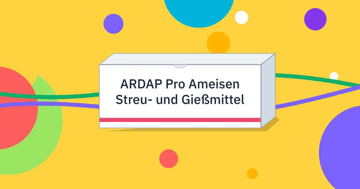 Symbolbild: Packung mit der Aufschrift ARDAP Pro Ameisen Streu- und Gießmittel (PZN 19476188) – Verfügbarkeit und Bezug in Apotheken in Frankfurt am Main