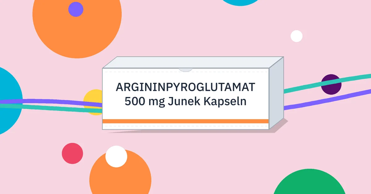 Symbolbild: Packung mit der Aufschrift ARGININPYROGLUTAMAT 500 mg Junek Kapseln (PZN 00138218) – Verfügbarkeit und Bezug in Apotheken in Frankfurt am Main
