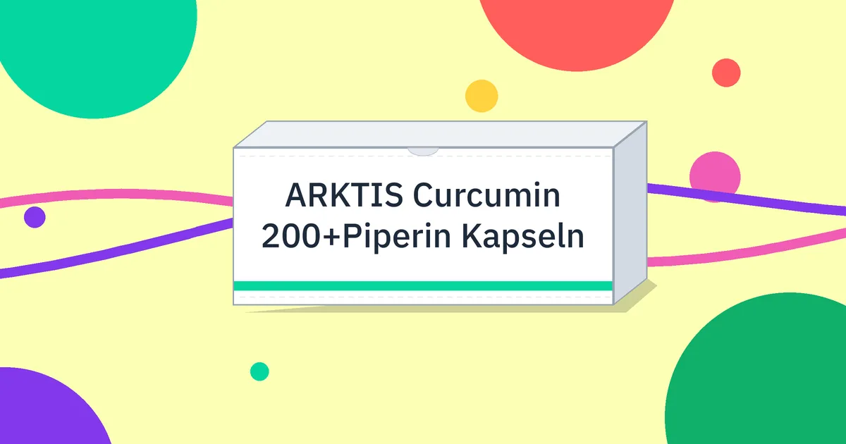 Symbolbild: Packung mit der Aufschrift ARKTIS Curcumin 200+Piperin Kapseln (PZN 17893864) – Verfügbarkeit und Bezug in Apotheken in Frankfurt am Main