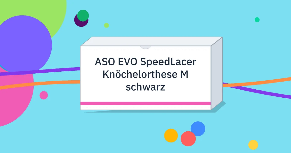 Symbolbild: Packung mit der Aufschrift ASO EVO SpeedLacer Knöchelorthese M schwarz (PZN 10839732) – Verfügbarkeit und Bezug in Apotheken in Frankfurt am Main