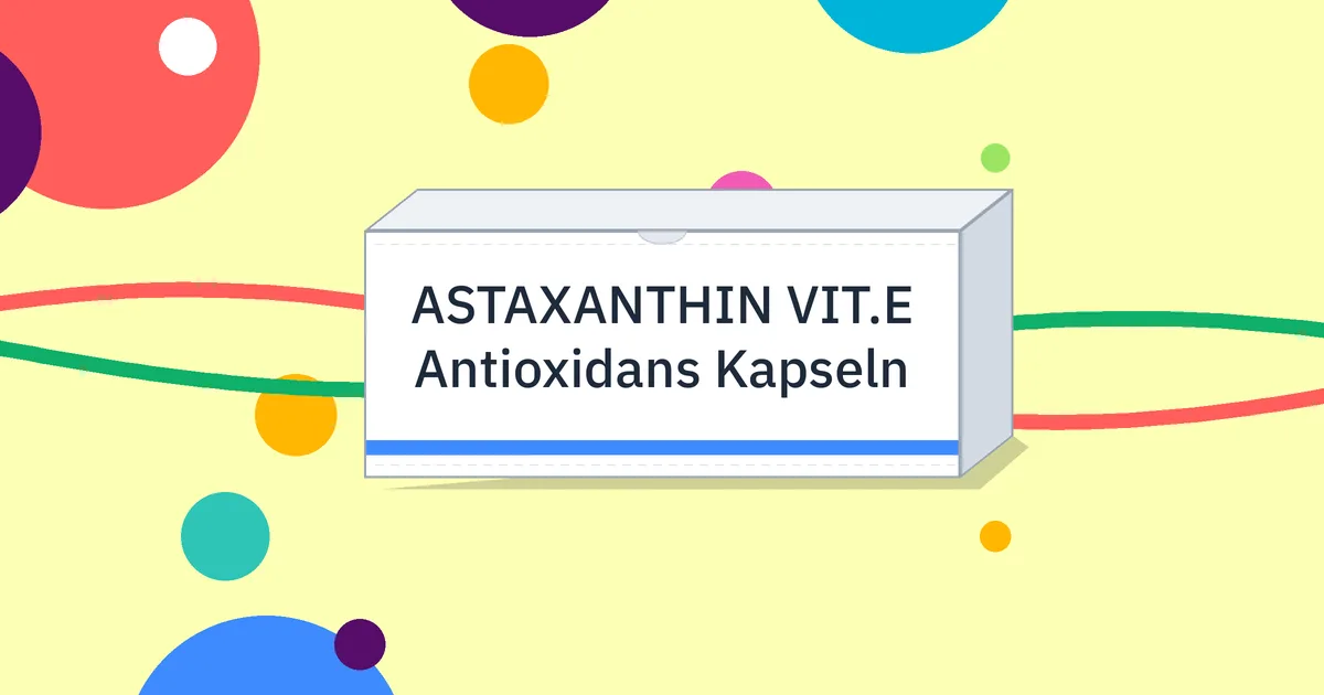 Symbolbild: Packung mit der Aufschrift ASTAXANTHIN VIT.E Antioxidans Kapseln (PZN 18449806) – Verfügbarkeit und Bezug in Apotheken in Frankfurt am Main