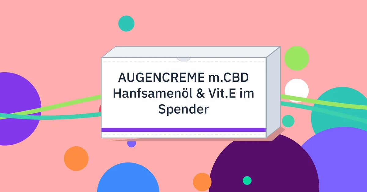 Symbolbild: Packung mit der Aufschrift AUGENCREME m.CBD Hanfsamenöl & Vit.E im Spender (PZN 17535314) – Verfügbarkeit und Bezug in Apotheken in Frankfurt am Main