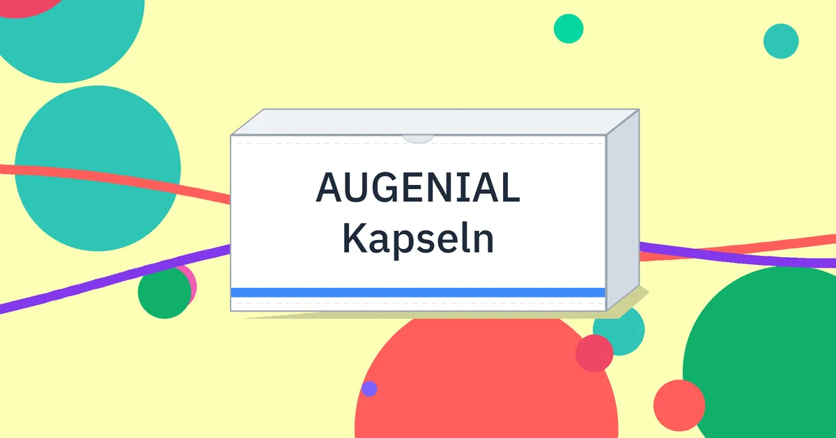 Symbolbild: Packung mit der Aufschrift AUGENIAL Kapseln (PZN 16323082) – Verfügbarkeit und Bezug in Apotheken in Frankfurt am Main