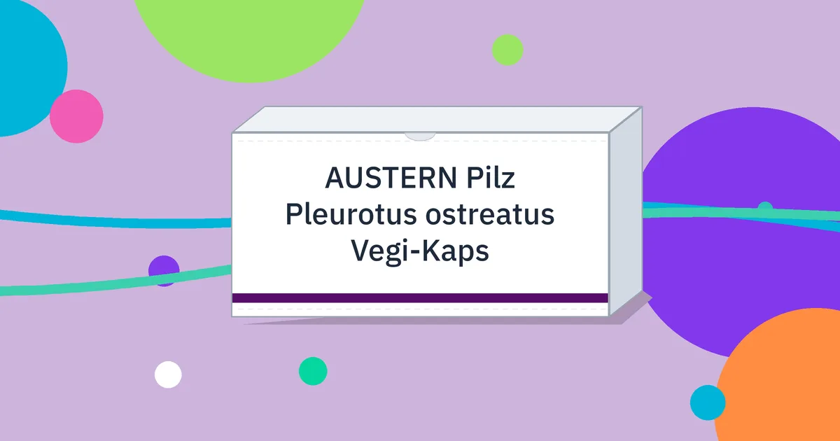 Symbolbild: Packung mit der Aufschrift AUSTERN Pilz Pleurotus ostreatus Vegi-Kaps (PZN 09926058) – Verfügbarkeit und Bezug in Apotheken in Frankfurt am Main