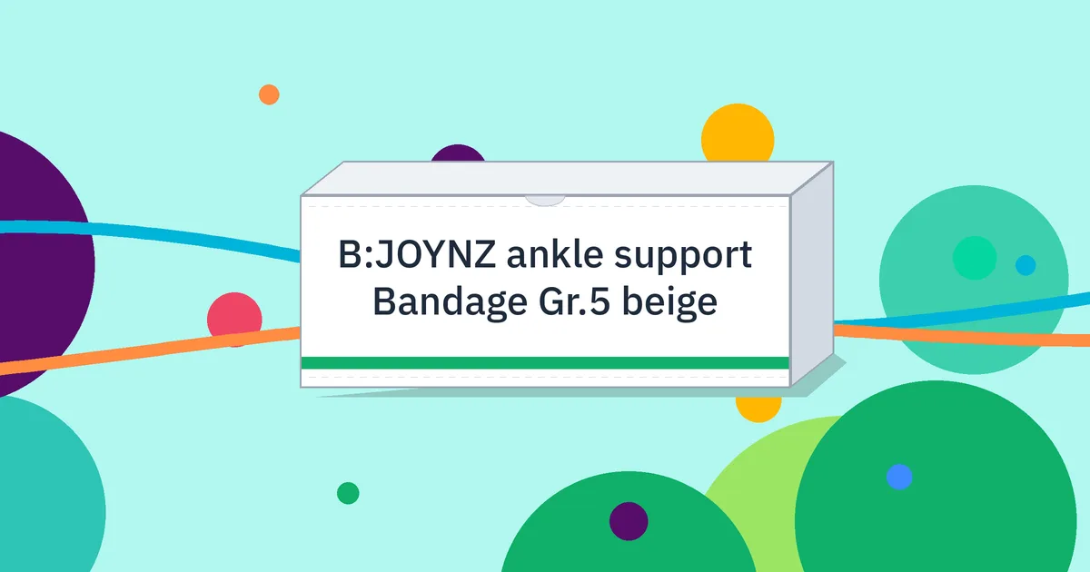 Symbolbild: Packung mit der Aufschrift B:JOYNZ ankle support Bandage Gr.5 beige (PZN 20521698) – Verfügbarkeit und Bezug in Apotheken in Frankfurt am Main