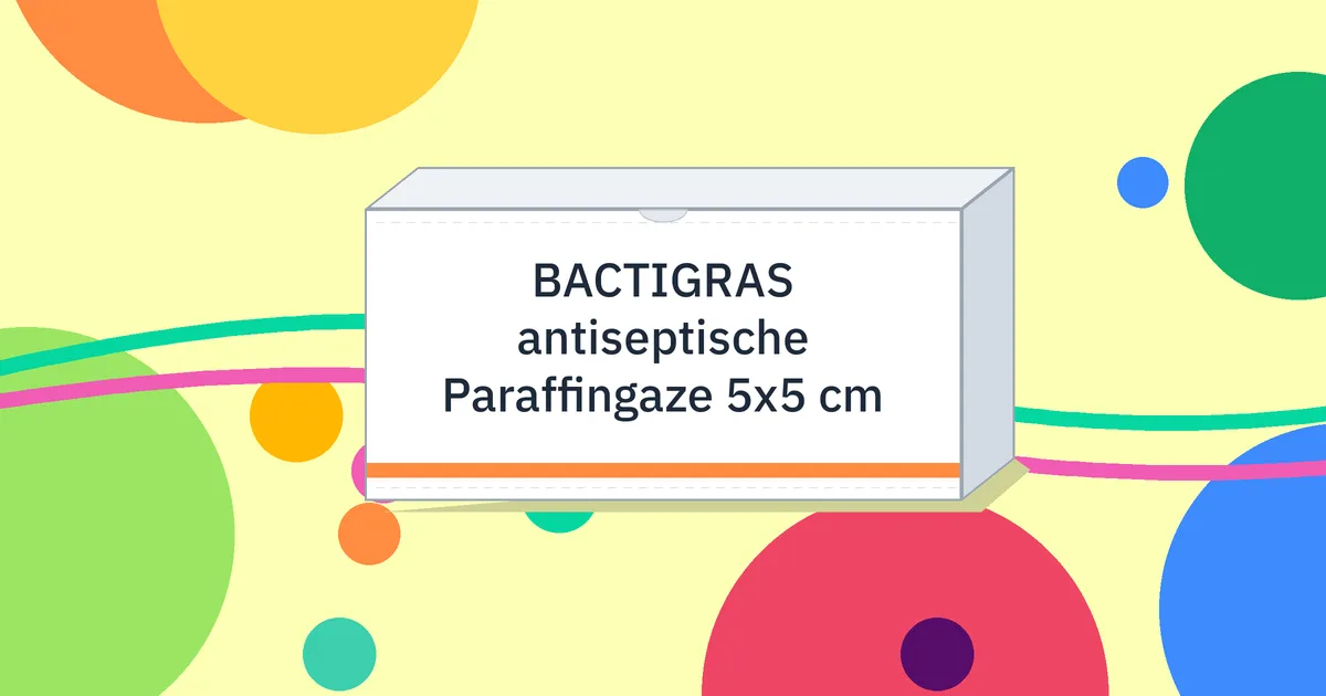 Symbolbild: Packung mit der Aufschrift BACTIGRAS antiseptische Paraffingaze 5x5 cm (PZN 20933194) – Verfügbarkeit und Bezug in Apotheken in Frankfurt am Main