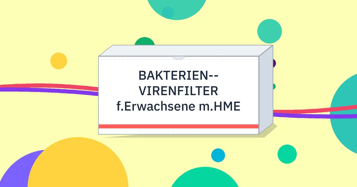 Symbolbild: Packung mit der Aufschrift BAKTERIEN--VIRENFILTER f.Erwachsene m.HME (PZN 16735407) – Verfügbarkeit und Bezug in Apotheken in Frankfurt am Main
