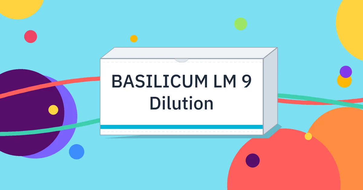 Symbolbild: Packung mit der Aufschrift BASILICUM LM 9 Dilution (PZN 12790697) – Verfügbarkeit und Bezug in Apotheken in Frankfurt am Main
