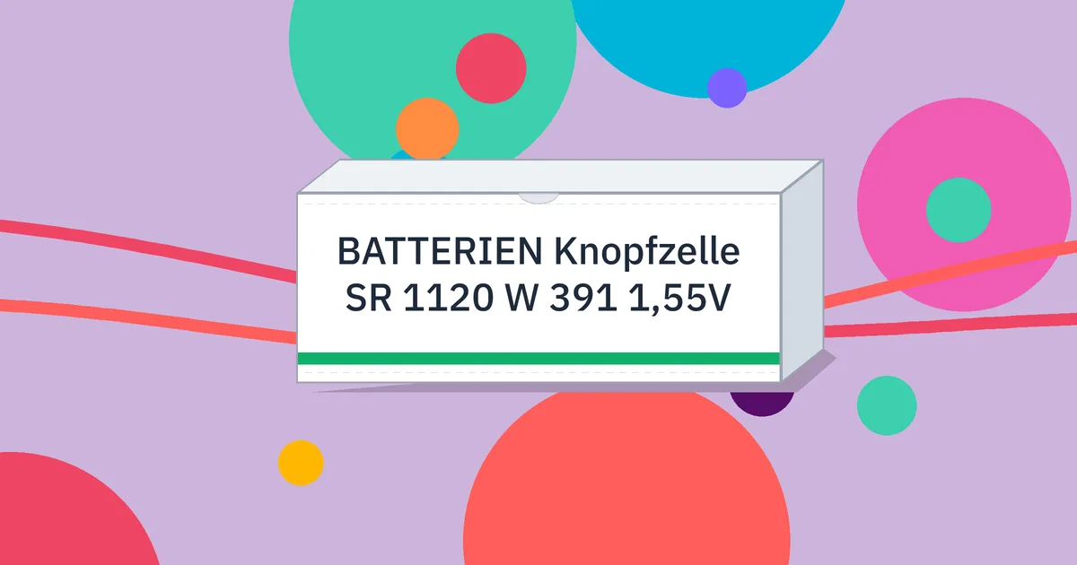 Symbolbild: Packung mit der Aufschrift BATTERIEN Knopfzelle SR 1120 W 391 1,55V (PZN 01357885) – Verfügbarkeit und Bezug in Apotheken in Frankfurt am Main