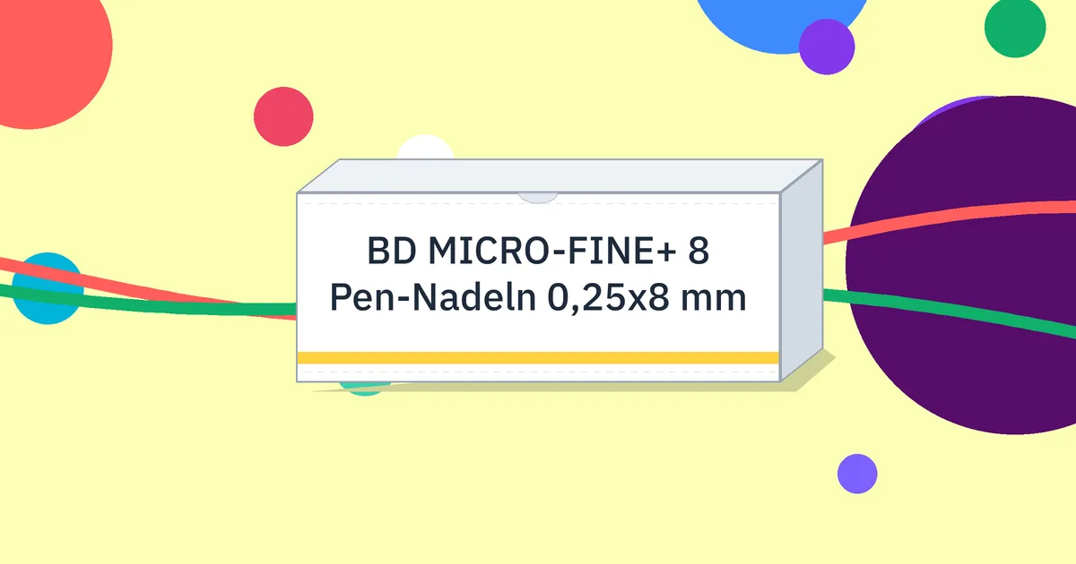 Symbolbild: Packung mit der Aufschrift BD MICRO-FINE+ 8 Pen-Nadeln 0,25x8 mm (PZN 01132034) – Verfügbarkeit und Bezug in Apotheken in Frankfurt am Main