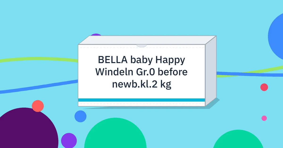 Symbolbild: Packung mit der Aufschrift BELLA baby Happy Windeln Gr.0 before newb.kl.2 kg (PZN 18816038) – Verfügbarkeit und Bezug in Apotheken in Frankfurt am Main