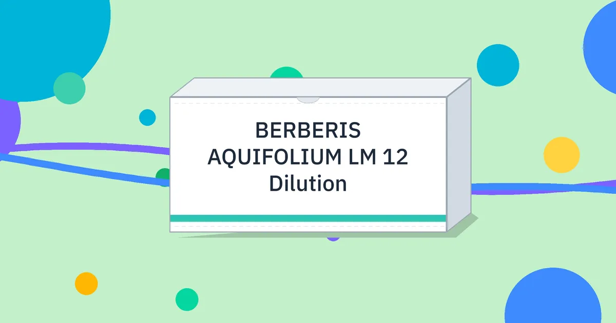 Symbolbild: Packung mit der Aufschrift BERBERIS AQUIFOLIUM LM 12 Dilution (PZN 13383161) – Verfügbarkeit und Bezug in Apotheken in Frankfurt am Main