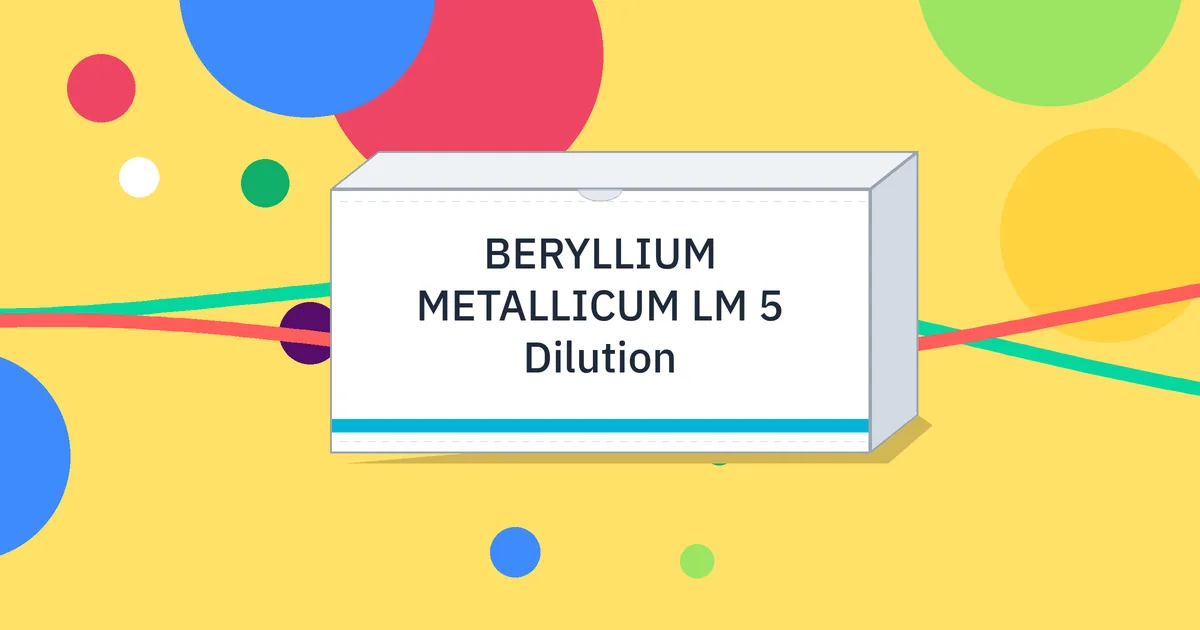 Symbolbild: Packung mit der Aufschrift BERYLLIUM METALLICUM LM 5 Dilution (PZN 12793247) – Verfügbarkeit und Bezug in Apotheken in Frankfurt am Main