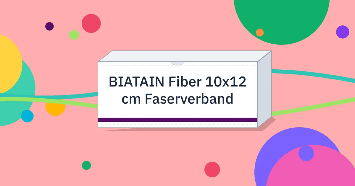 Symbolbild: Packung mit der Aufschrift BIATAIN Fiber 10x12 cm Faserverband (PZN 17569537) – Verfügbarkeit und Bezug in Apotheken in Frankfurt am Main
