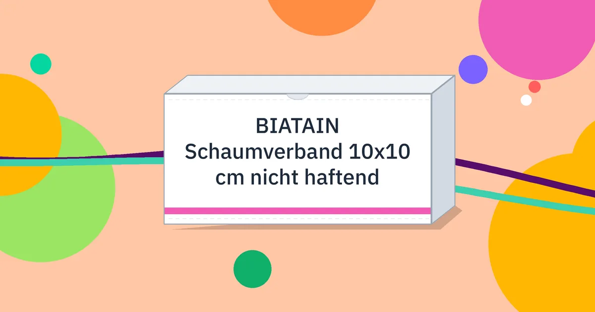 Symbolbild: Packung mit der Aufschrift BIATAIN Schaumverband 10x10 cm nicht haftend (PZN 01848034) – Verfügbarkeit und Bezug in Apotheken in Frankfurt am Main