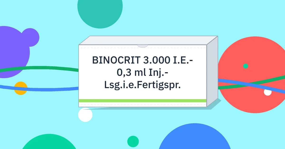 Symbolbild: Packung mit der Aufschrift BINOCRIT 3.000 I.E.-0,3 ml Inj.-Lsg.i.e.Fertigspr. (PZN 17412014) – Verfügbarkeit und Bezug in Apotheken in Frankfurt am Main