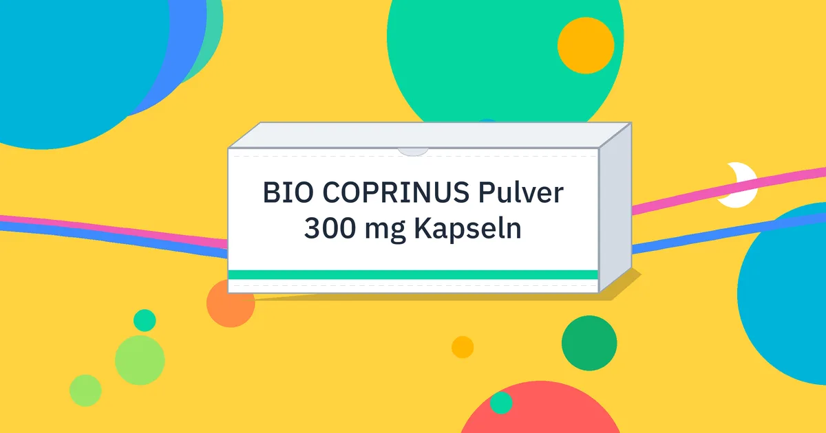 Symbolbild: Packung mit der Aufschrift BIO COPRINUS Pulver 300 mg Kapseln (PZN 09631765) – Verfügbarkeit und Bezug in Apotheken in Frankfurt am Main
