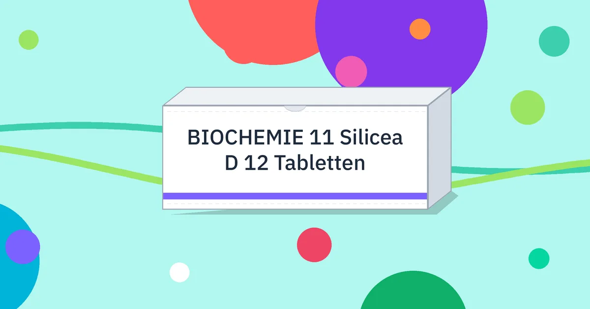 Symbolbild: Packung mit der Aufschrift BIOCHEMIE 11 Silicea D 12 Tabletten (PZN 01074130) – Verfügbarkeit und Bezug in Apotheken in Frankfurt am Main