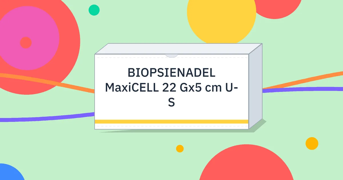 Symbolbild: Packung mit der Aufschrift BIOPSIENADEL MaxiCELL 22 Gx5 cm U-S (PZN 06771069) – Verfügbarkeit und Bezug in Apotheken in Frankfurt am Main