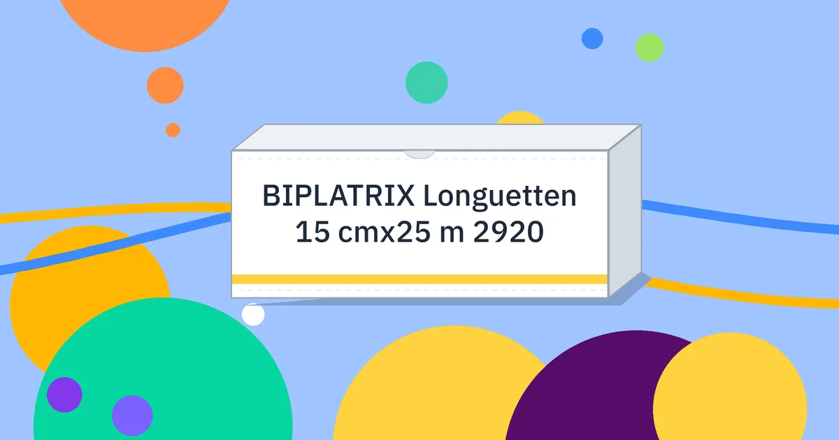 Symbolbild: Packung mit der Aufschrift BIPLATRIX Longuetten 15 cmx25 m 2920 (PZN 01342547) – Verfügbarkeit und Bezug in Apotheken in Frankfurt am Main