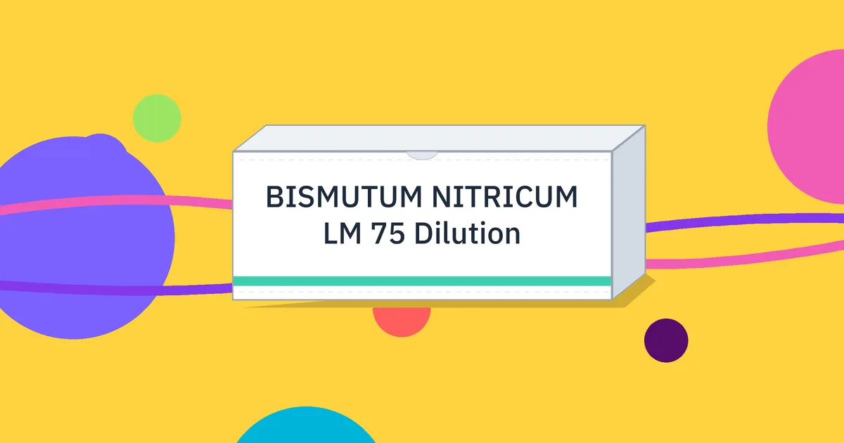 Symbolbild: Packung mit der Aufschrift BISMUTUM NITRICUM LM 75 Dilution (PZN 13387420) – Verfügbarkeit und Bezug in Apotheken in Frankfurt am Main