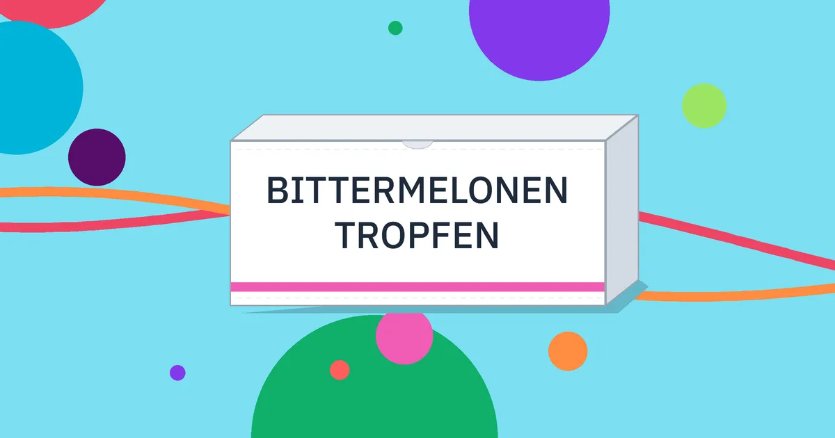 Symbolbild: Packung mit der Aufschrift BITTERMELONEN TROPFEN (PZN 19418328) – Verfügbarkeit und Bezug in Apotheken in Frankfurt am Main