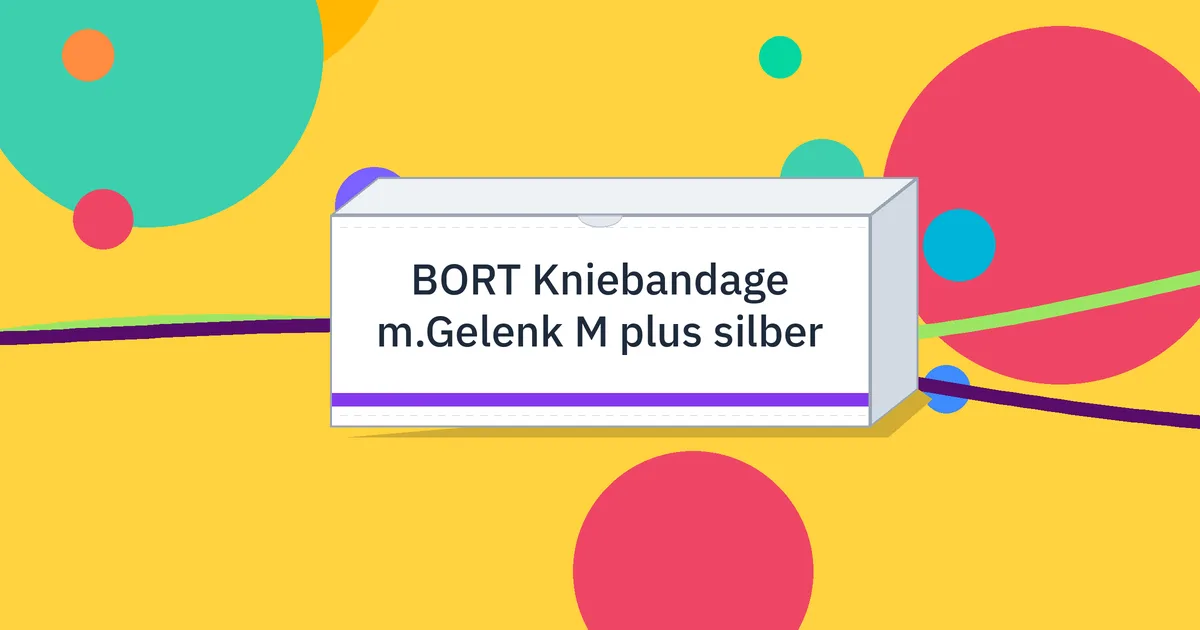 Symbolbild: Packung mit der Aufschrift BORT Kniebandage m.Gelenk M plus silber (PZN 06084044) – Verfügbarkeit und Bezug in Apotheken in Frankfurt am Main