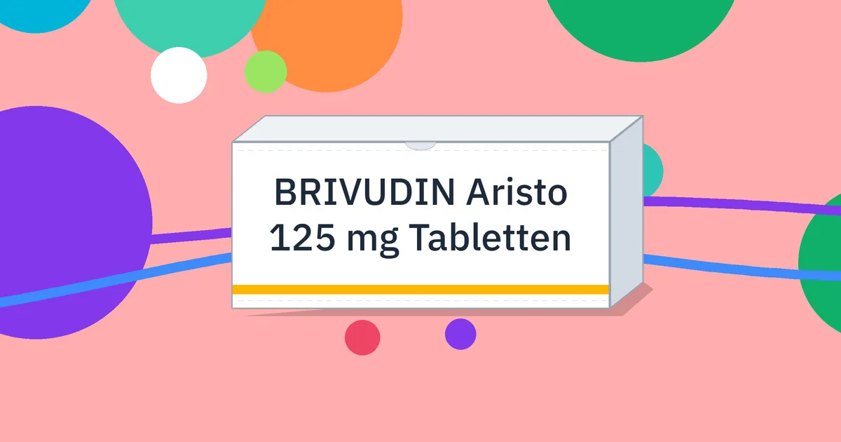 Symbolbild: Packung mit der Aufschrift BRIVUDIN Aristo 125 mg Tabletten (PZN 14036585) – Verfügbarkeit und Bezug in Apotheken in Frankfurt am Main
