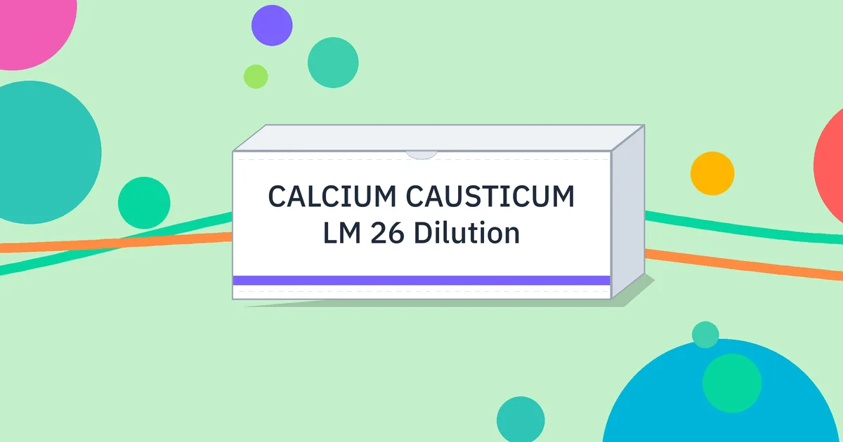 Symbolbild: Packung mit der Aufschrift CALCIUM CAUSTICUM LM 26 Dilution (PZN 12804086) – Verfügbarkeit und Bezug in Apotheken in Frankfurt am Main