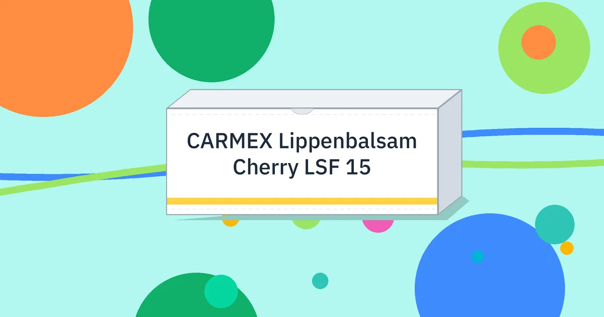 Symbolbild: Packung mit der Aufschrift CARMEX Lippenbalsam Cherry LSF 15 (PZN 11479224) – Verfügbarkeit und Bezug in Apotheken in Frankfurt am Main