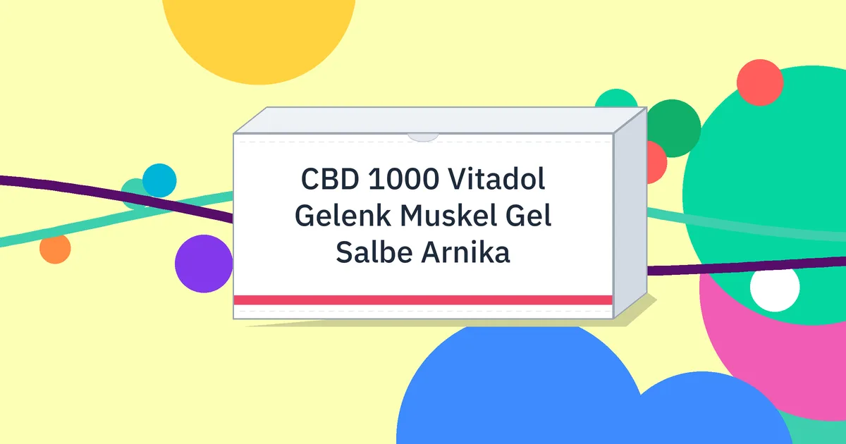Symbolbild: Packung mit der Aufschrift CBD 1000 Vitadol Gelenk Muskel Gel Salbe Arnika (PZN 17944797) – Verfügbarkeit und Bezug in Apotheken in Frankfurt am Main