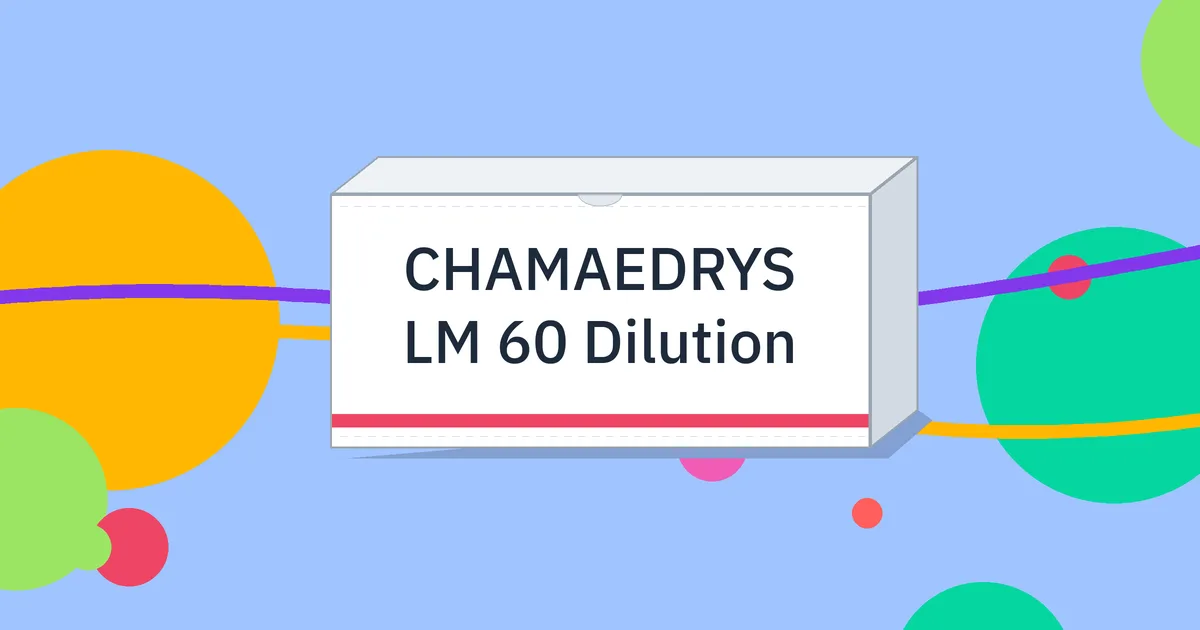 Symbolbild: Packung mit der Aufschrift CHAMAEDRYS LM 60 Dilution (PZN 13438755) – Verfügbarkeit und Bezug in Apotheken in Frankfurt am Main