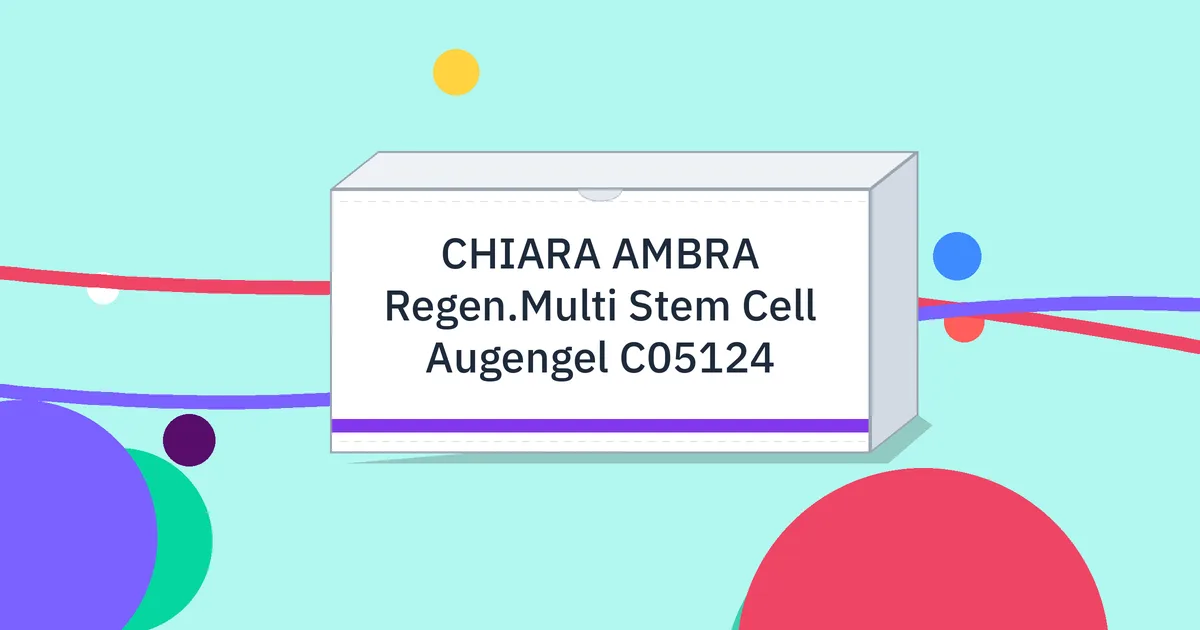 Symbolbild: Packung mit der Aufschrift CHIARA AMBRA Regen.Multi Stem Cell Augengel C05124 (PZN 07501001) – Verfügbarkeit und Bezug in Apotheken in Frankfurt am Main