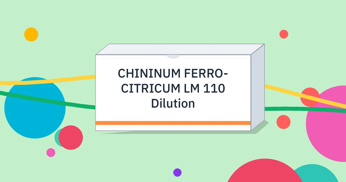 Symbolbild: Packung mit der Aufschrift CHININUM FERRO-CITRICUM LM 110 Dilution (PZN 13442550) – Verfügbarkeit und Bezug in Apotheken in Frankfurt am Main